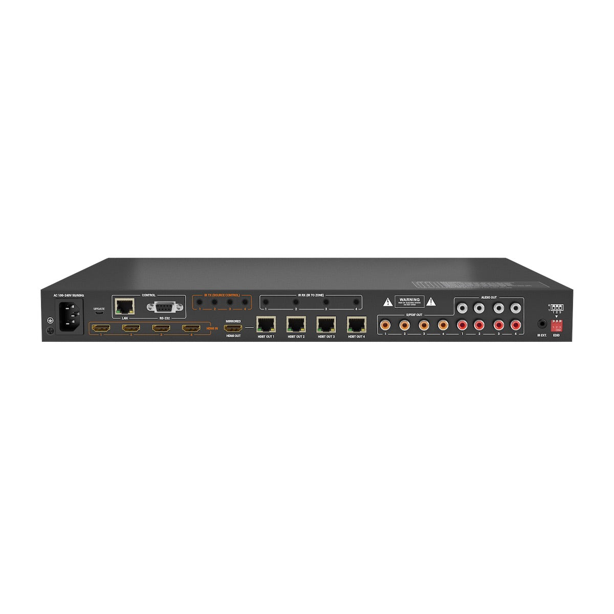 WyreStorm MXV-0404-H2A-KIT - 4K60 4×4 HDBaseT Matrix with 4 Receivers