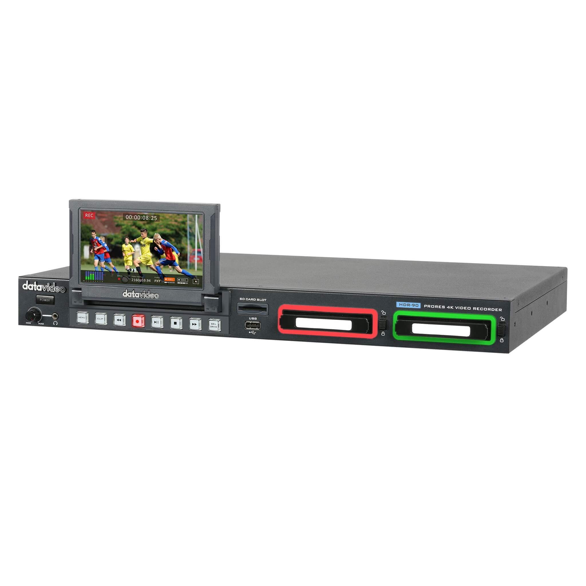 DataVideo HDR-90 - ProRes 4K Video Recorder, 1U Rackmount