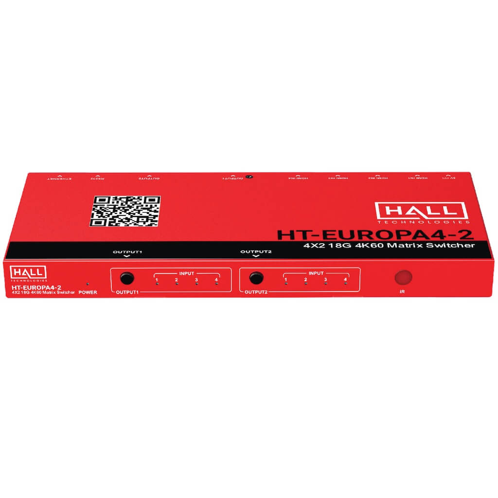 Hall Technologies HT-EUROPA-4-2 - 4x2 4K60 HDMI Matrix Switcher