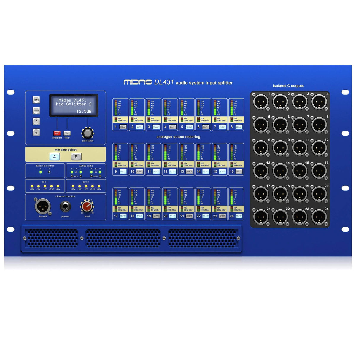 Midas DL431 - 24-Input, 72-Output Active Microphone Splitter