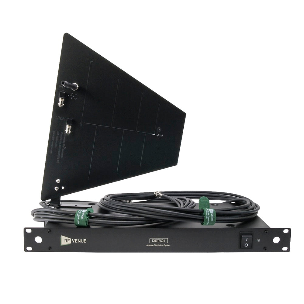 RF Venue DFINBDISTRO4 - 4-Channel Wireless Mic Pack, Wall-Mount Black