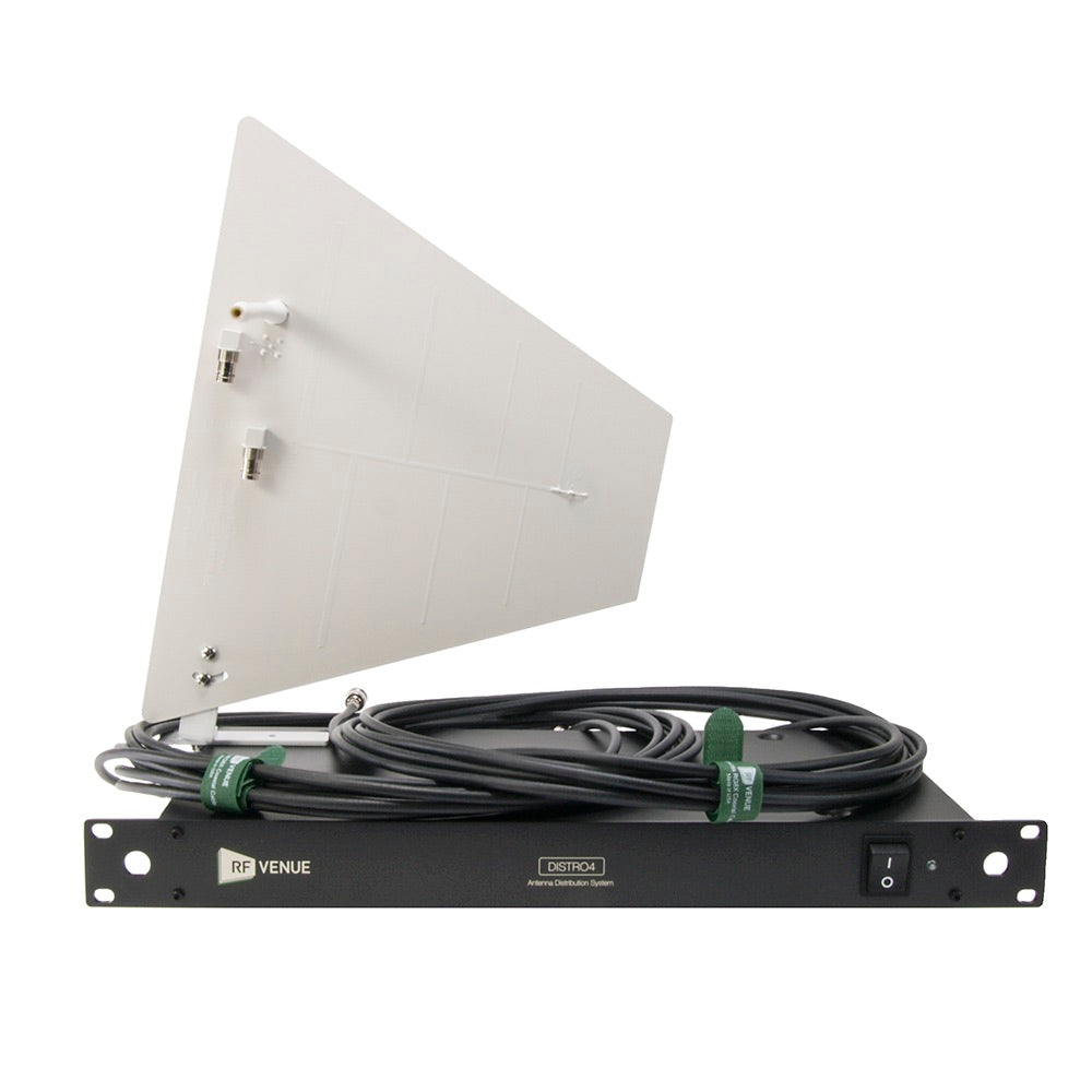 RF Venue DFINWDISTRO4 - 4-Channel Wireless Mic Pack, Wall-Mount White